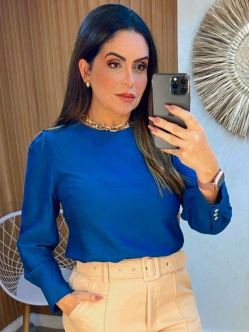 Comprar Blusa Manga Longa com Botões no Punho em Sensoriale Daniela ...