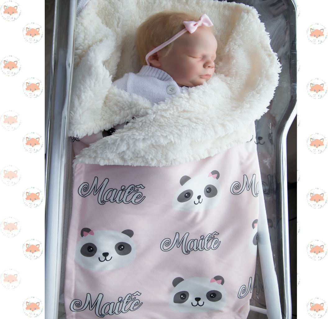 Comprar 026 - MANTA PARA BEBÊ PERSONALIZADA PANDA MENINA - de R$97,80 a ...