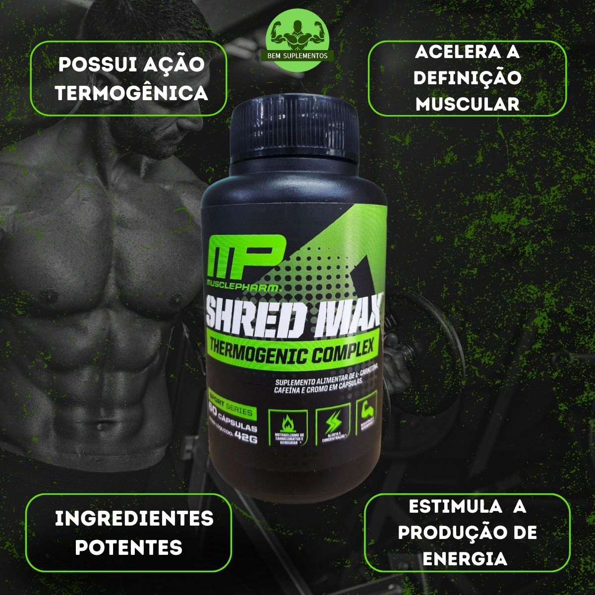 Comprar Termogênico Emagrecedor Shred Max 60 Cápsulas - MusclePharm ...