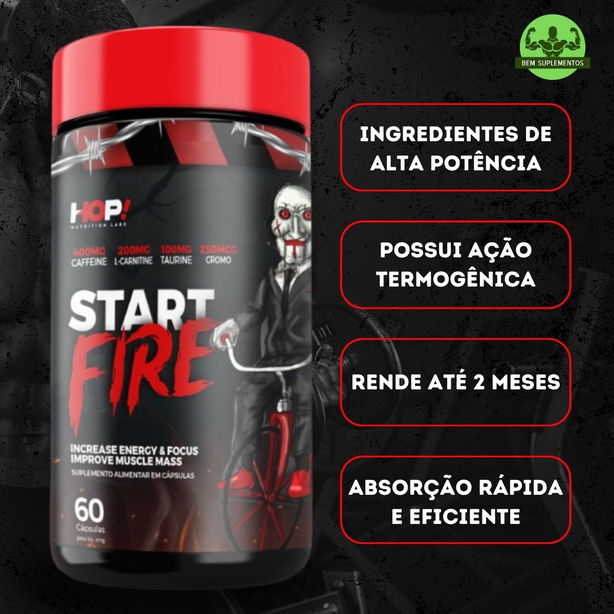 Comprar Suplemento Termogênico Start Fire 60 Cápsulas - Hop Nutrition ...