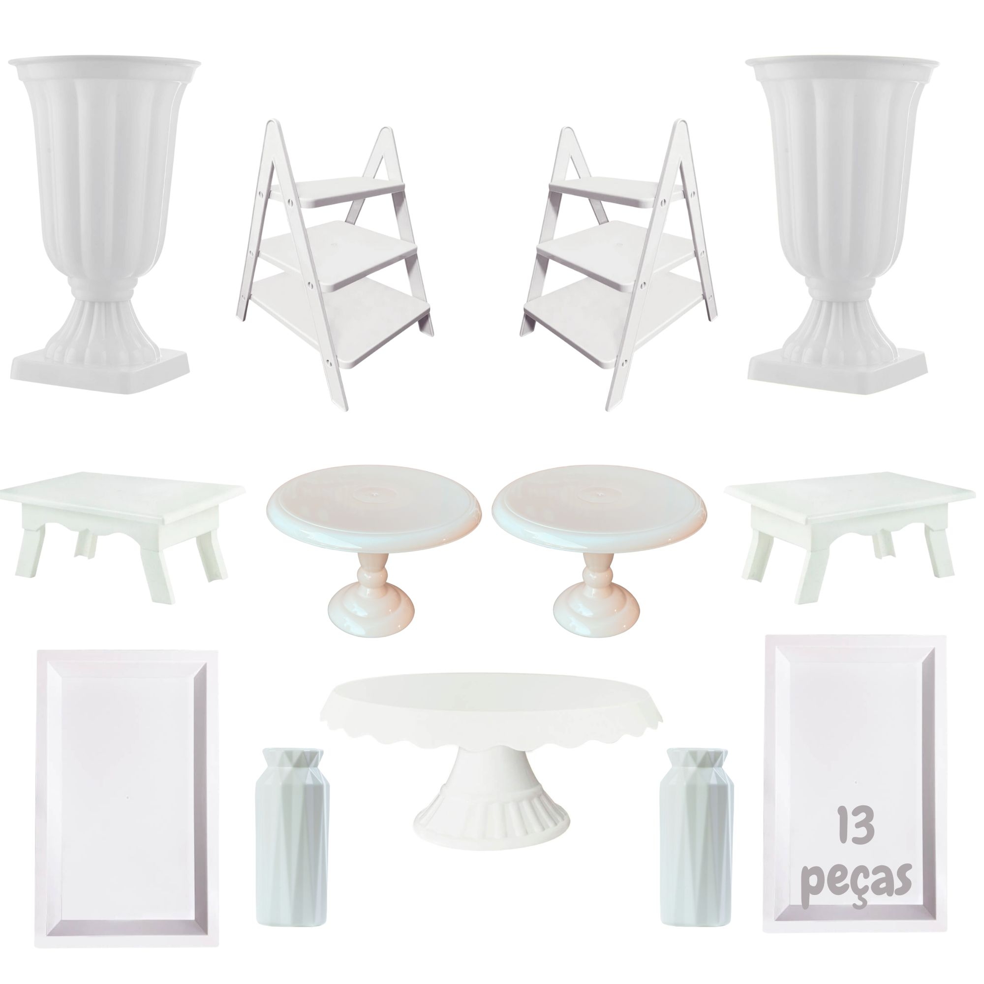 Comprar Kit boleira festa decoração Escadinha Vaso Mesinha Bandeja ...