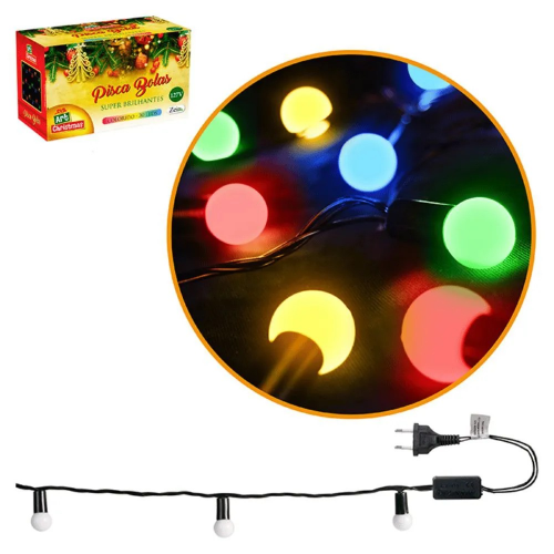 Comprar Pisca Pisca Natal Bolinha Colorida 30 Led Natalino 5 Metros ...