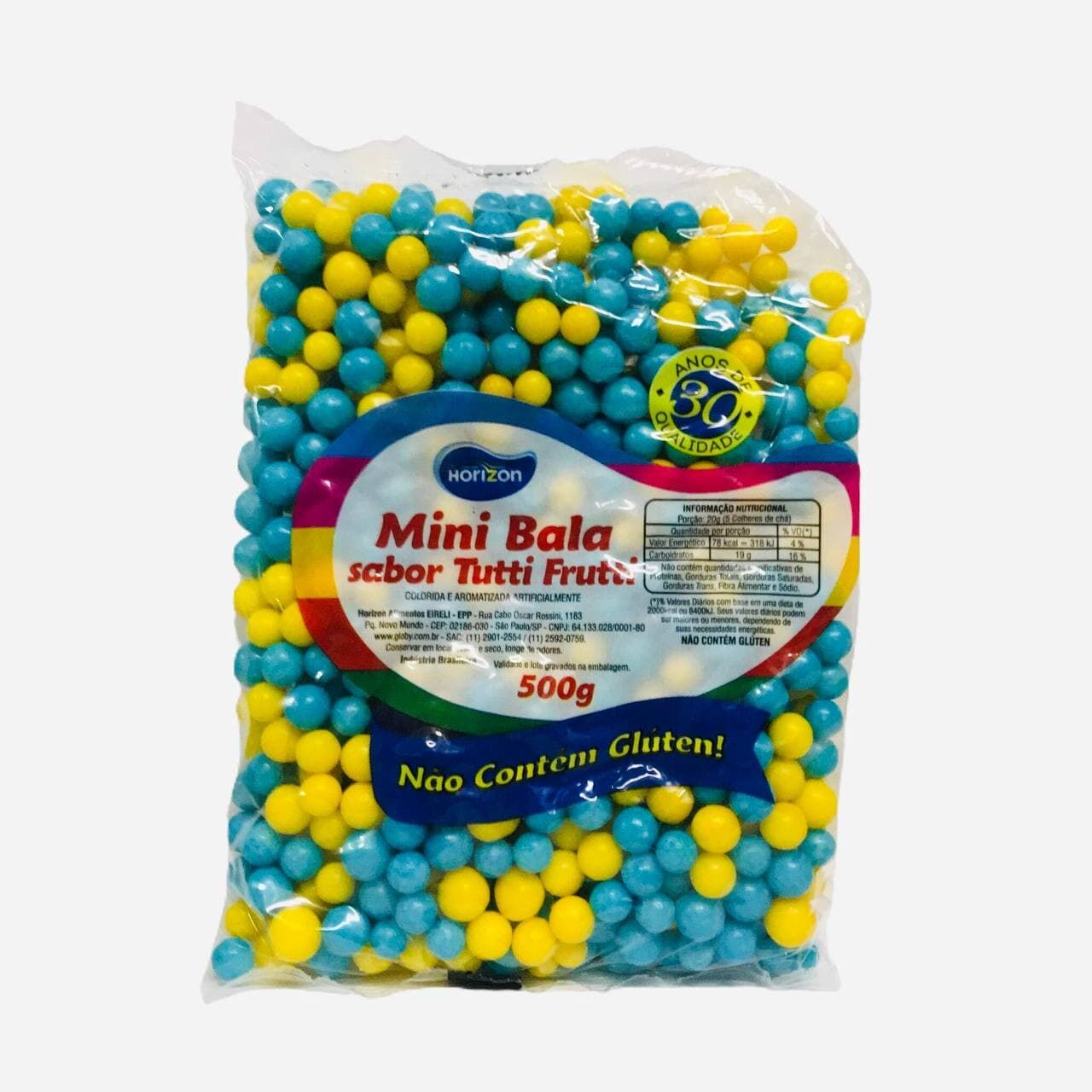 Comprar Mini bala sabor tutti-frutti confeito AZUL E AMARELA 500g ...