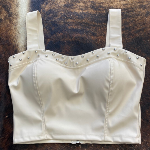 Comprar Cropped Feminina Couro Off White