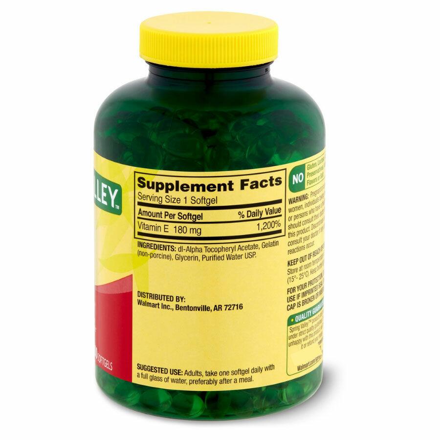 Comprar Vitamina E 180mg 400ui - 500un - Spring Valley - a partir de R ...