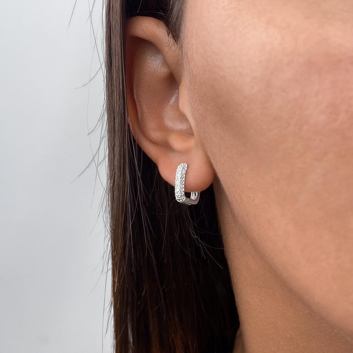 Comprar Brinco Argola Retangular com Zircônias - a partir de R$179,55 ...