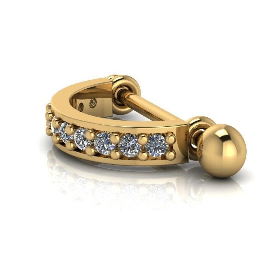 Piercing cravejado em ouro 18k - a partir de R$772,60