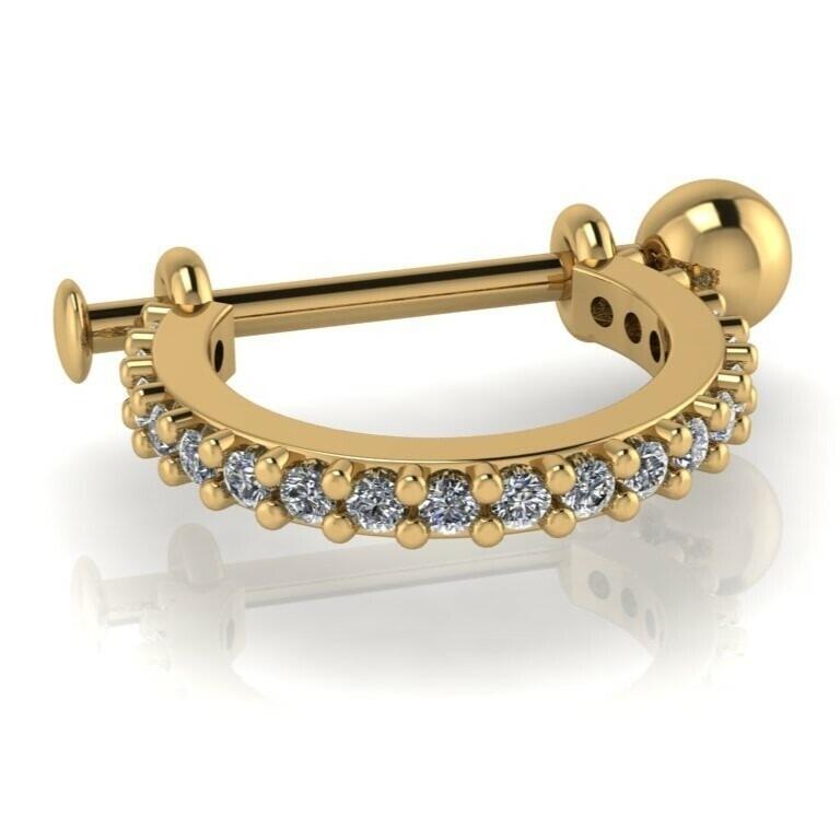 Piercing de ouro 18k com pedras zircônia | Adara Joias - a partir de R ...