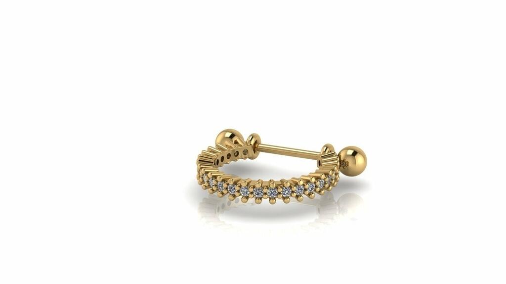 Piercing de ouro 18k com pedras zircônia | Adara Joias - a partir de R ...