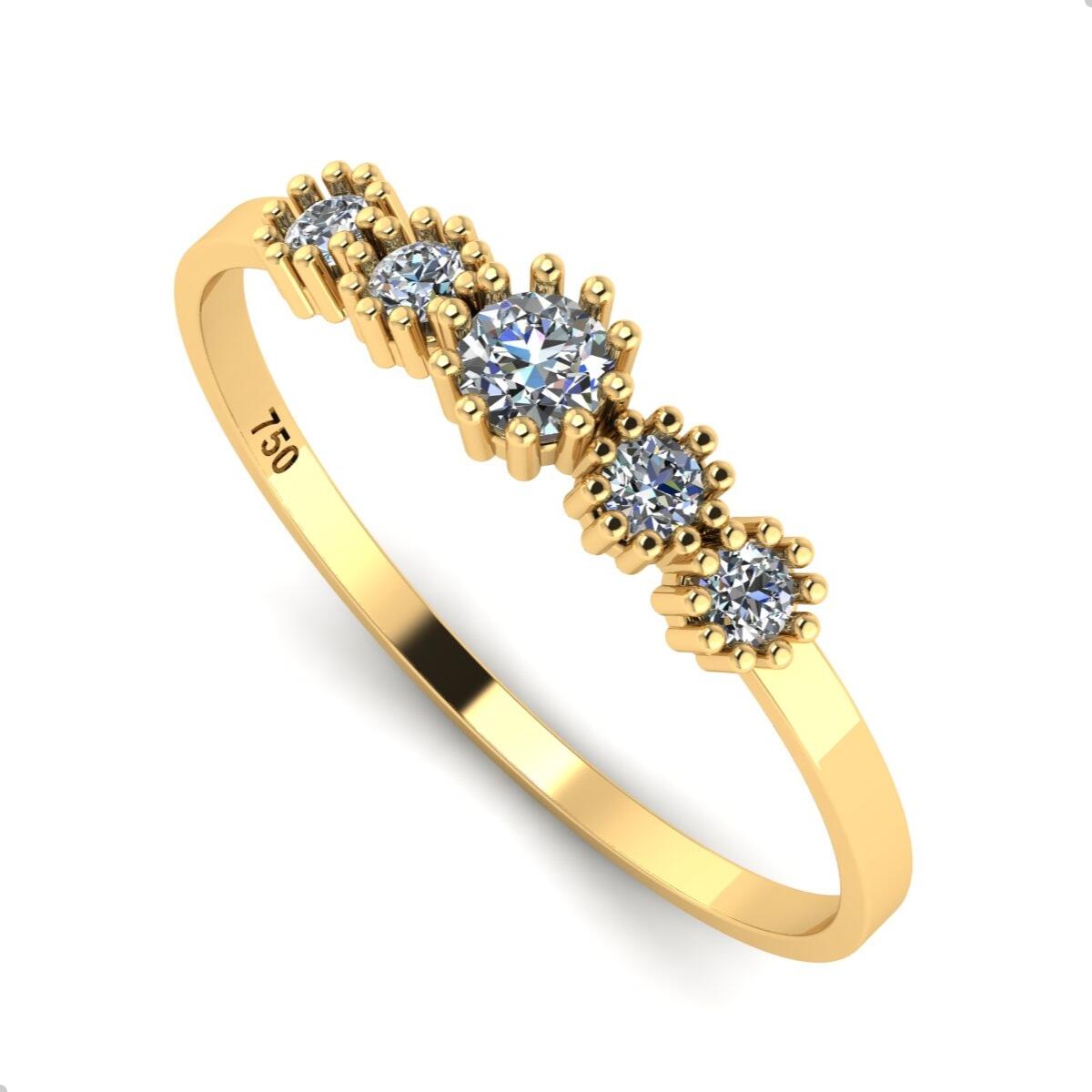 Anel Solitário Alice em ouro 18k 5 mm