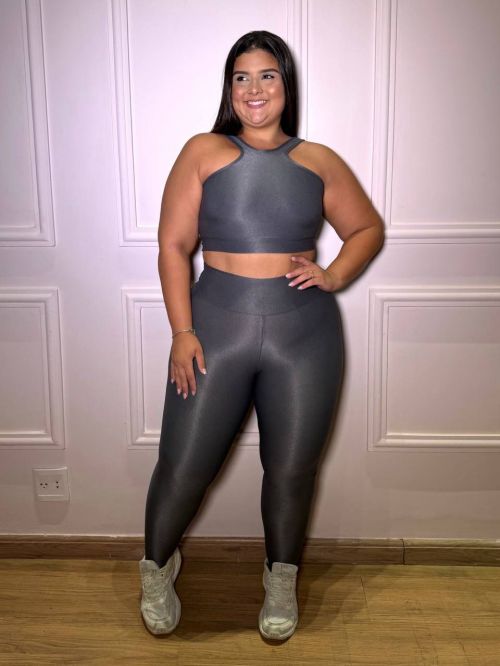 Comprar Legging Básica Compressão + Top Juliana Chumbo- Plus Size ...