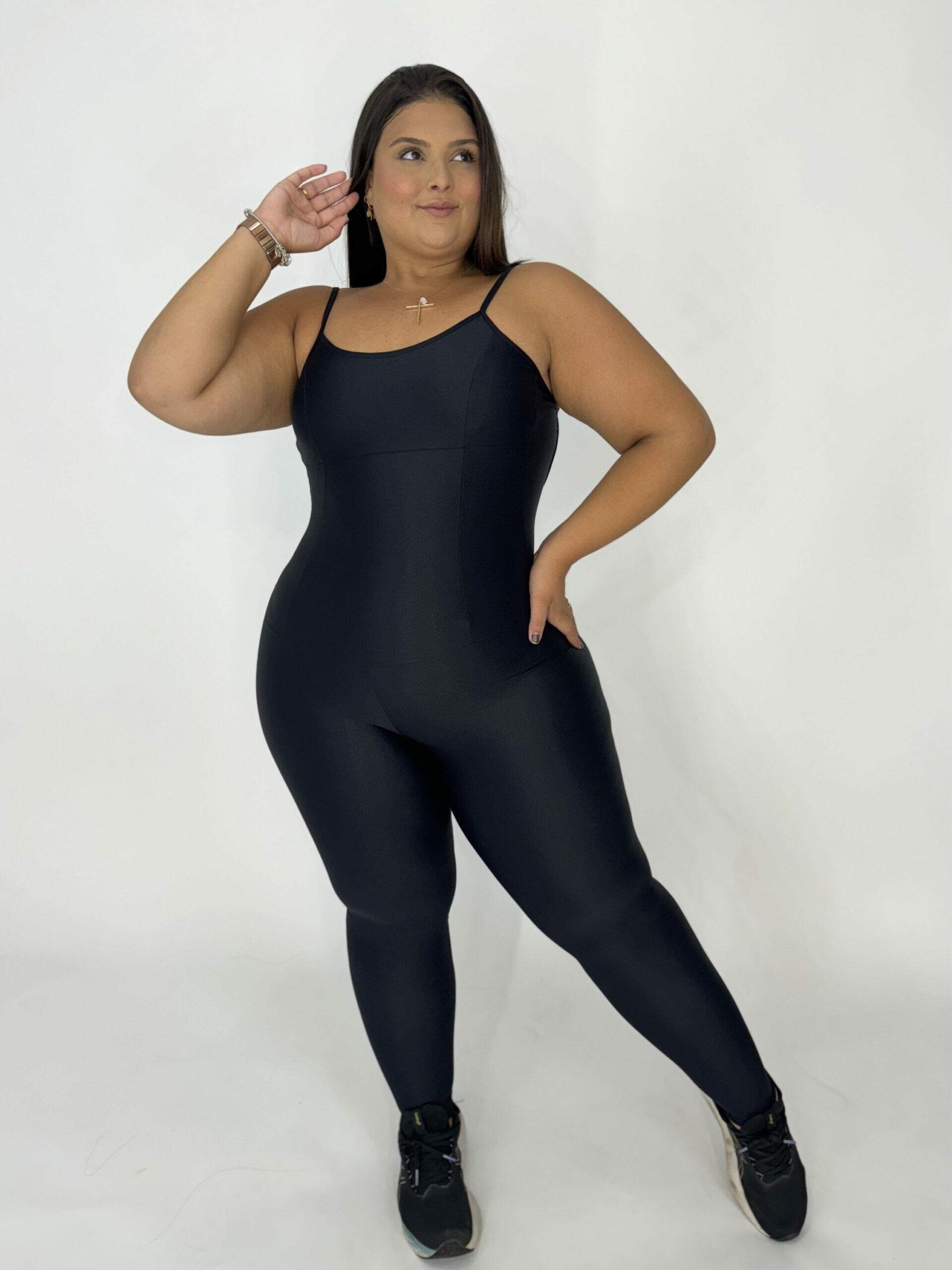 Comprar Macacão Compressão Luana Preto - Plus Size - R$105,00 - Atacado ...