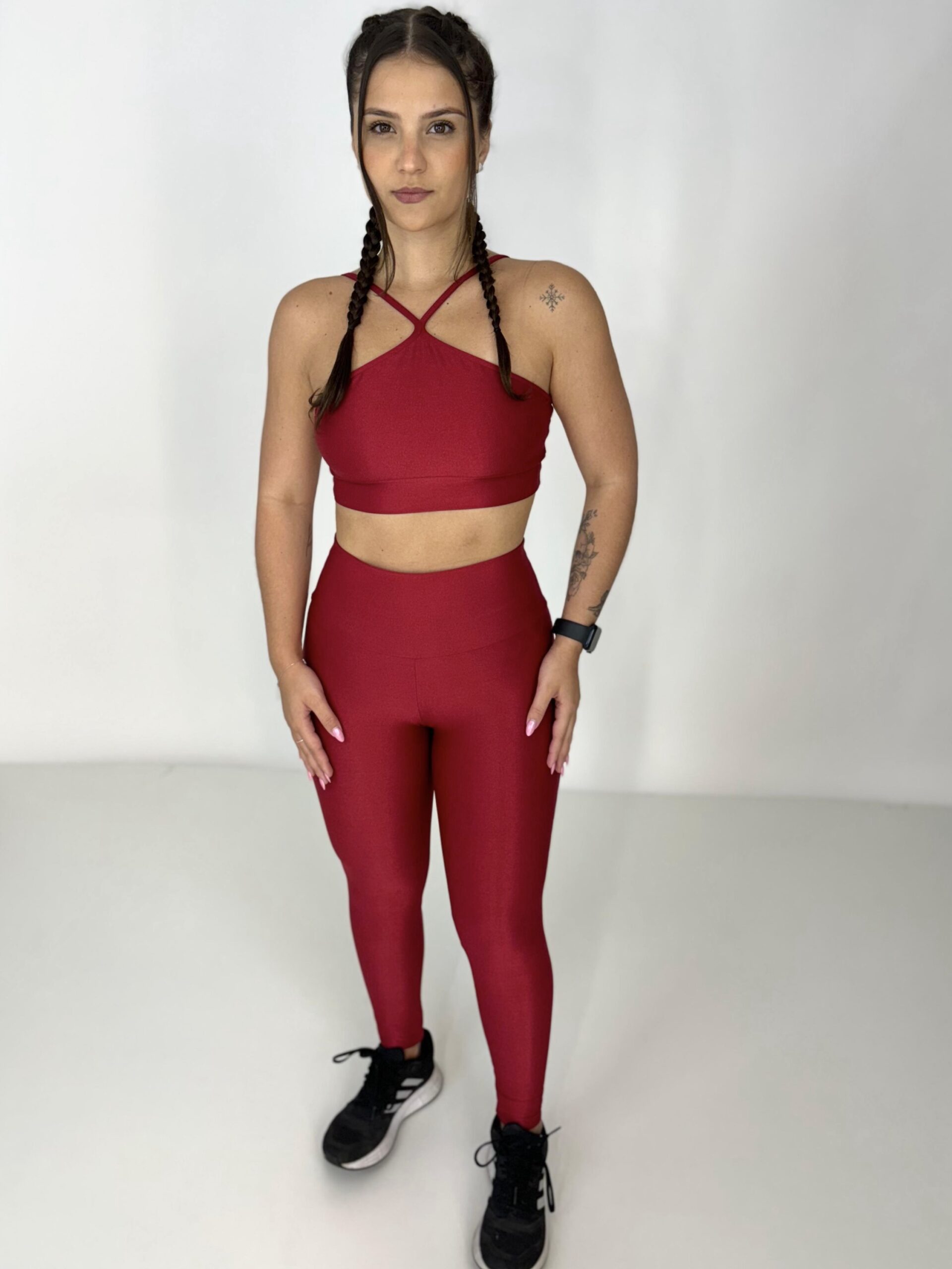 Comprar Legging Básica Compressão + Top Ana Red Cherry - Studio24