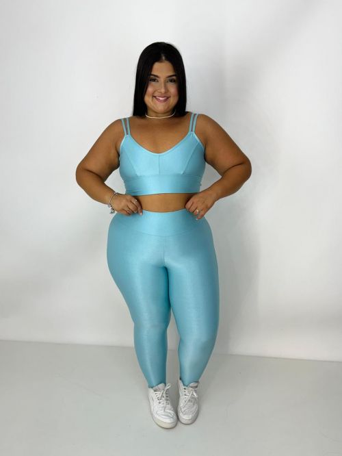 Comprar Legging Básica Compressão + Top Paty Azul Paraíso - Plus Size ...