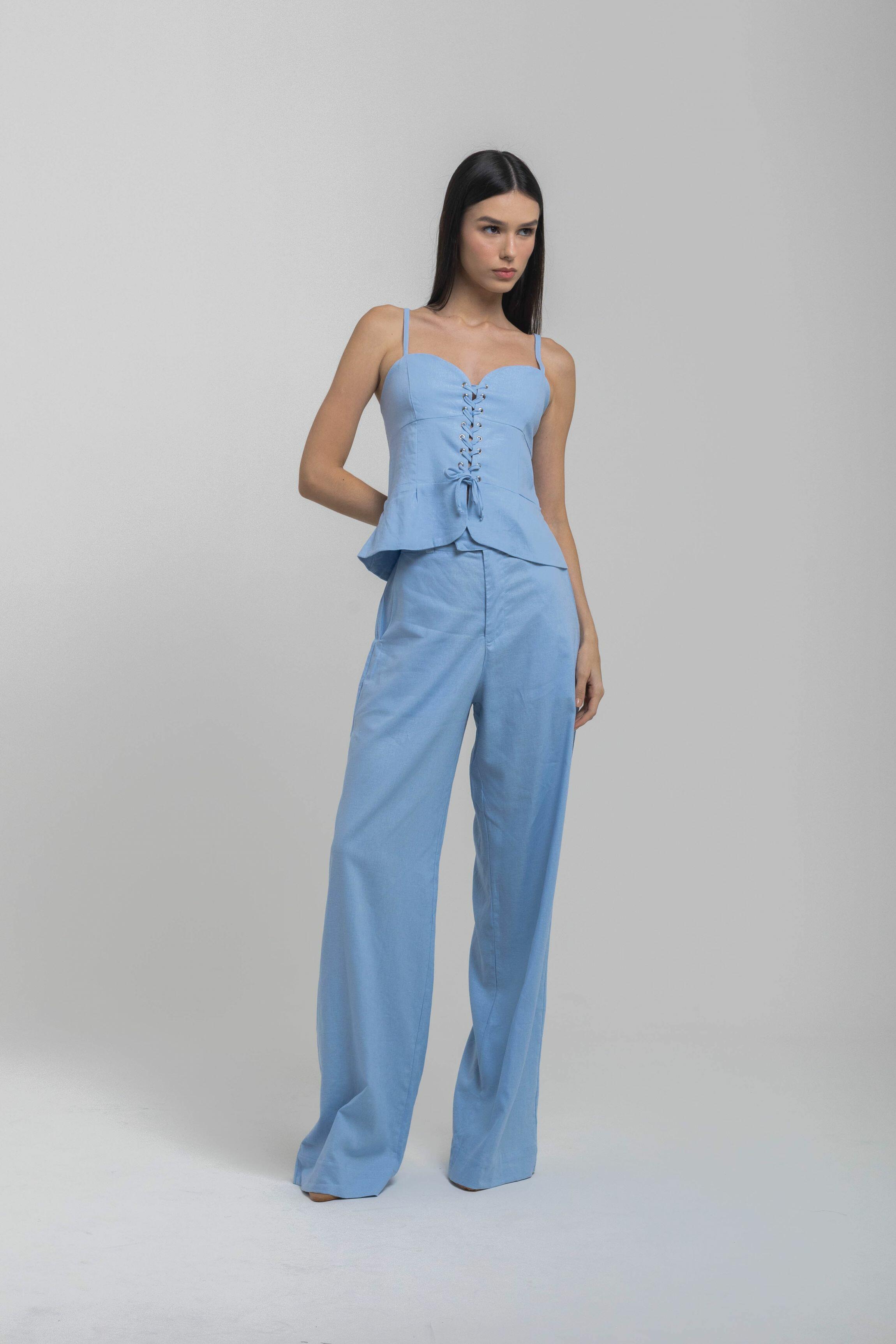 Comprar Calça Palma Linen Azul Sereno