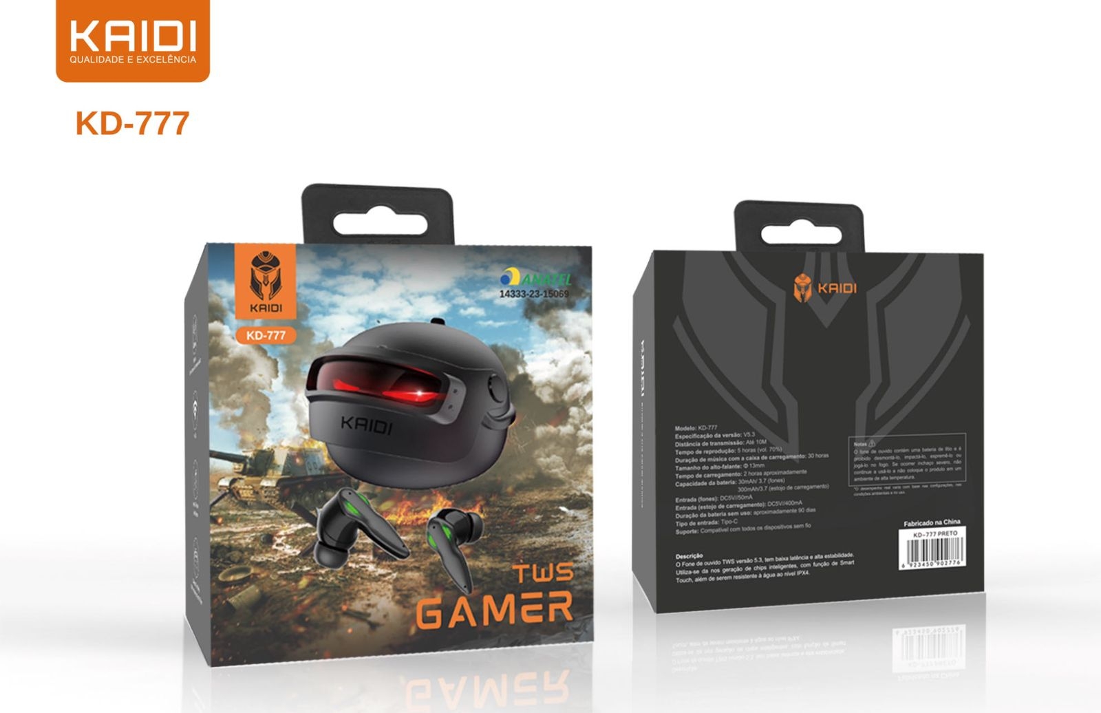 Comprar Fone De Ouvido Gamer Bluetooth Sem Fio Kaidi Tws Kd-777 - R$55 ...