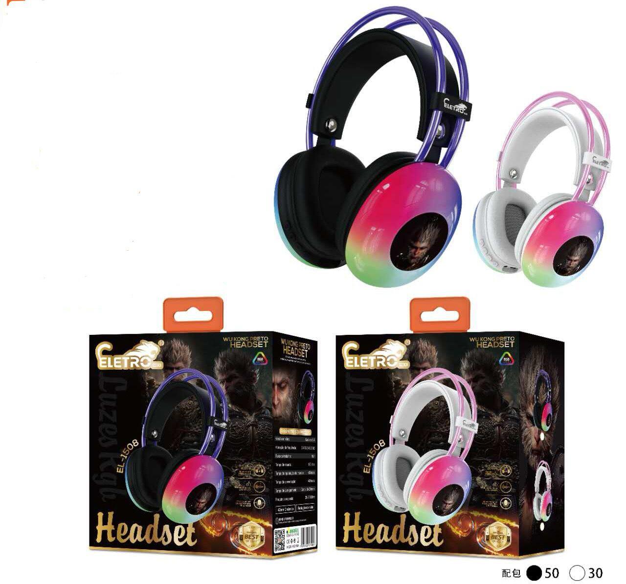 Comprar Fone gamer De Ouvido Bluetooth Com LED Eletromex EL-1508 - R$60,00
