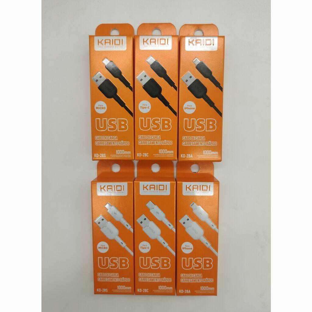 Comprar Cabo Original Kaidi Micro Usb/V8 Tipo-C iPhone KD-28A/28C/28S ...