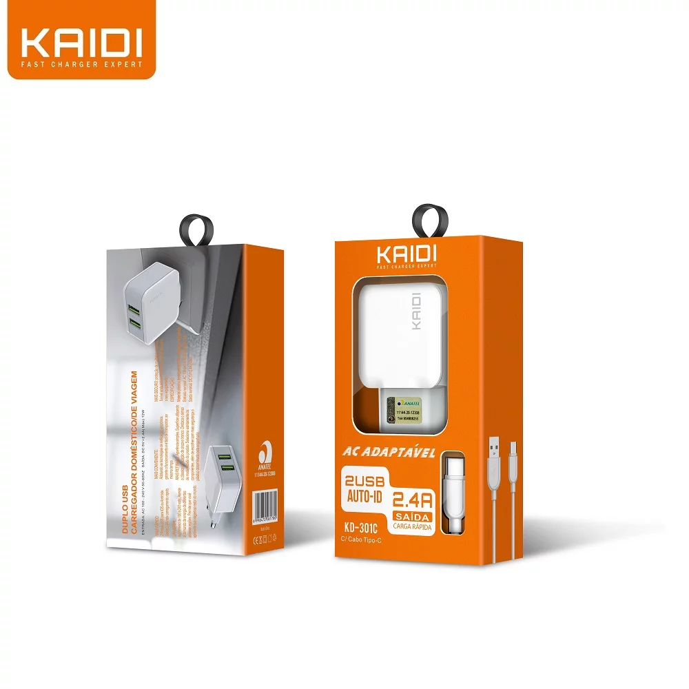 Comprar Carregador De Celular 2 4a Dual Usb Kaidi Kd 301 R 15 00