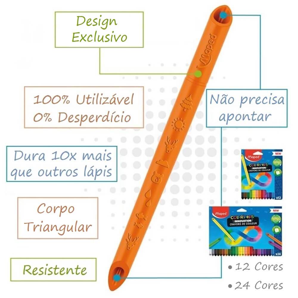 Lapis de Cor Color Peps Infinity com 24 cores - Maped - R$28,65