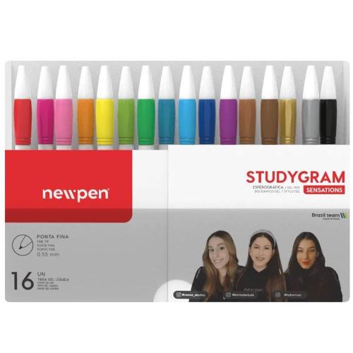 Caneta Grip Sensations Studygram Collections Brazil Team com 16 Cores - Newpen - a partir de R$43,39