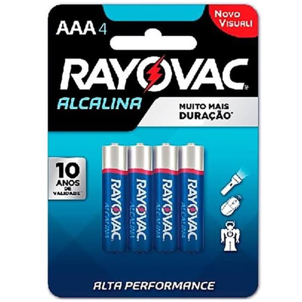 Pilha Alcalina AAA4 com 04 Unidades - RAYOVAC