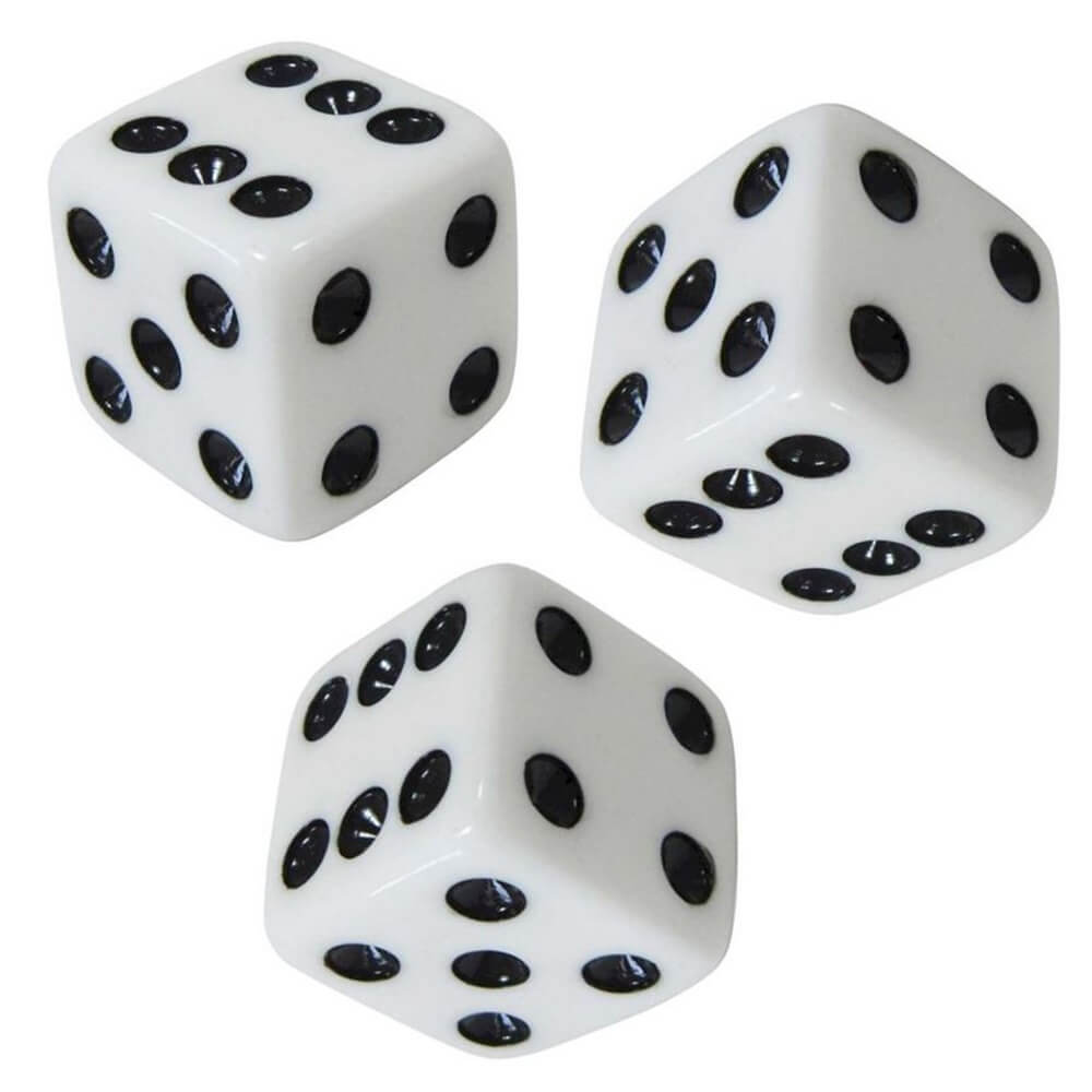 Dado Branco 20mm com 6 Lados