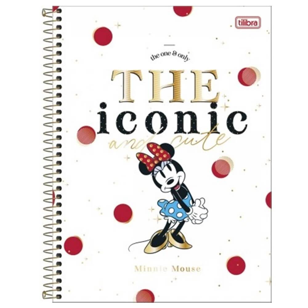 Caderno Universitario Minnie Mouse 10 Materias Espiral Capa Dura 160 ...