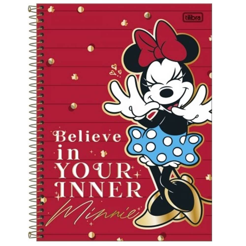 Caderno Universitario Minnie Mouse 10 Materias Espiral Capa Dura 160 ...