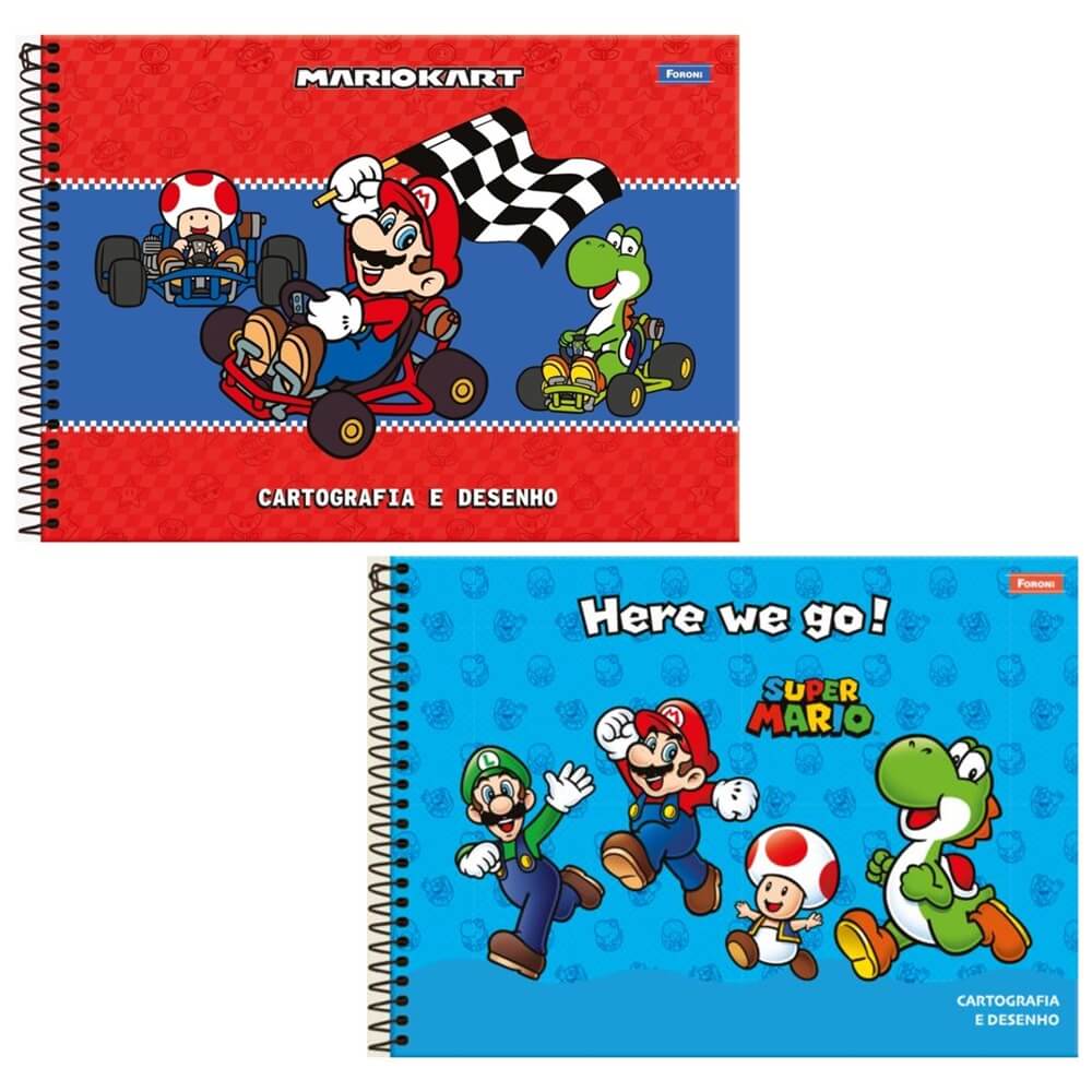 Caderno Cartografia e Desenho Super Mario - Foroni