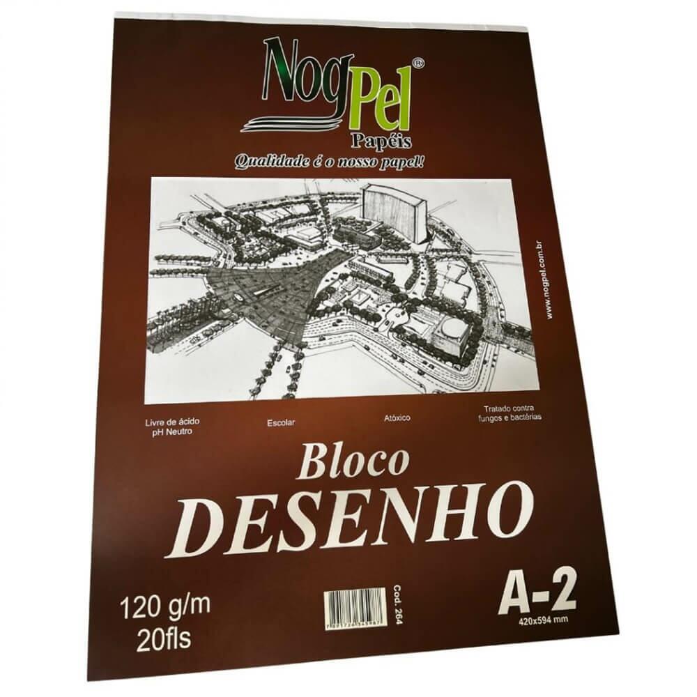 Bloco para Desenho A2 Branco 20 Folhas 120g (Bloco de Chao) - Nogpel ...