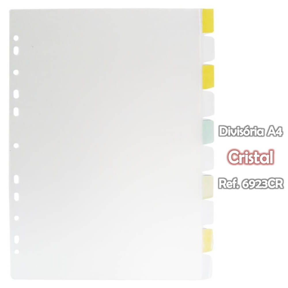 Divisoria Plastica Cristal para Fichario A4 Com Visor 10 Unidades - Dac ...