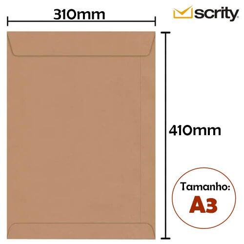Envelope Saco Kraft Natural 80g - Scrity - de R$0,71 a R$1,71