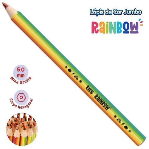 Lapis de Cor Jumbo Rainbow Mina Multicolorida - Tris - a partir de R$5,08