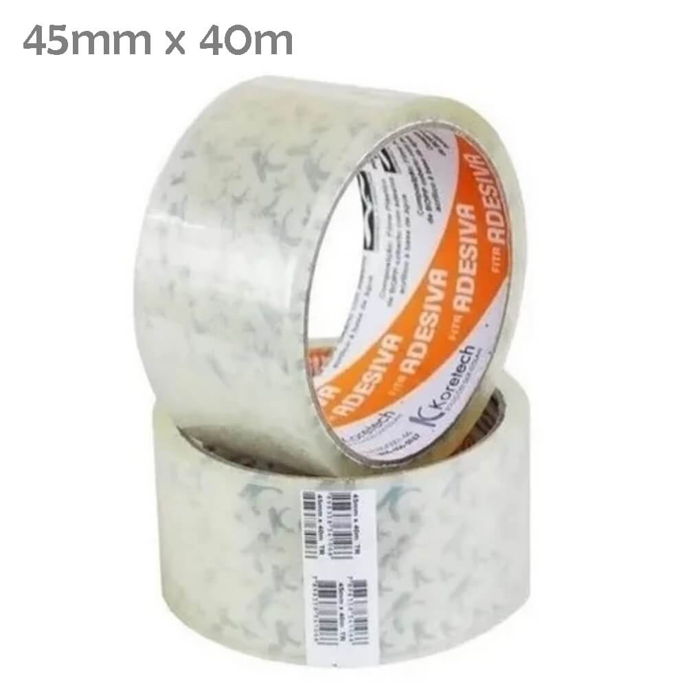 Fita PVC Transparente 45mm x 40m - Koretech