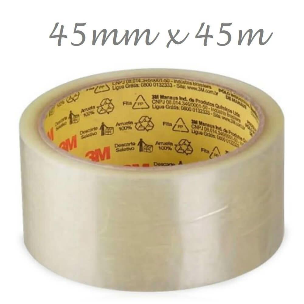 Fita PVC Transparente Scotch 45mm x 45m - 3M - a partir de R$5,56