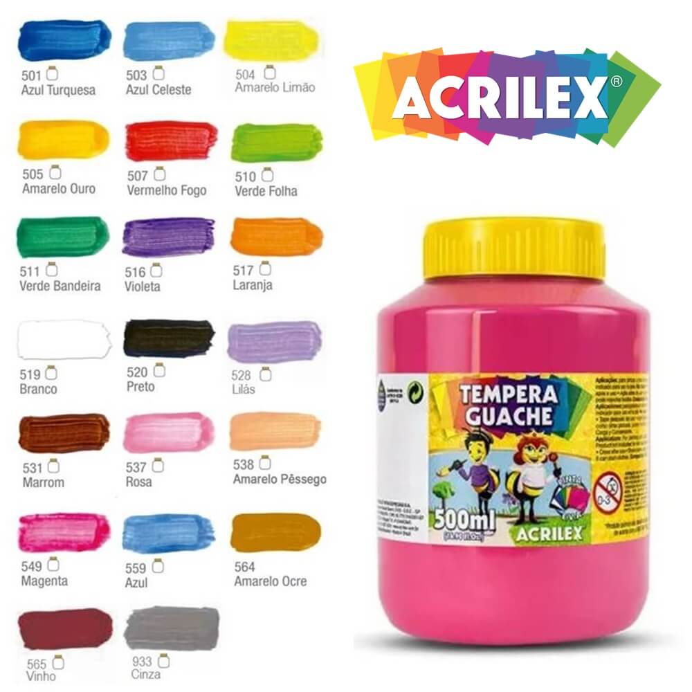 Tempera Tinta Guache 500ml - Acrilex