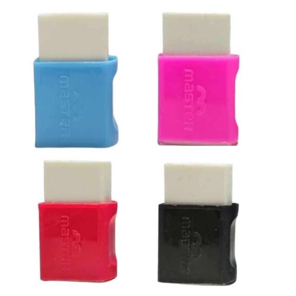 Borracha Escolar com Capa Plastica Cores - Master