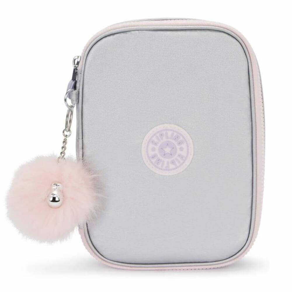 Estojo Escolar Kipling 100 Pens Classico SILVER GLOW MET - Kipling