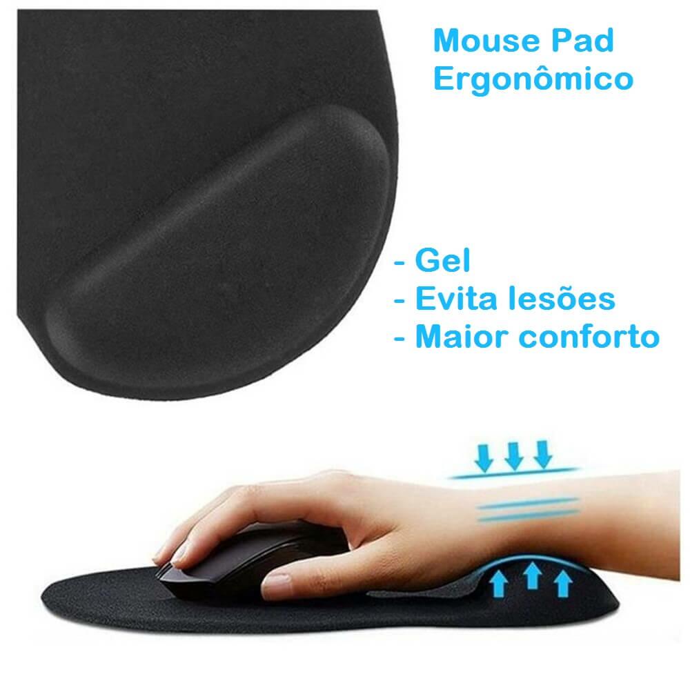 Mouse Pad Ergonomico Apoio Em Gel Preto (AC024) Multilaser
