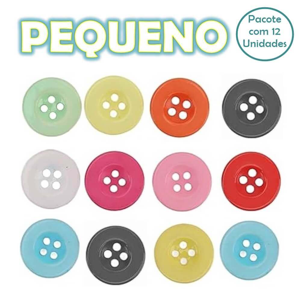 Botoes Plasticos Coloridos com 12 Unidades - de R$5,56 a R$6,67