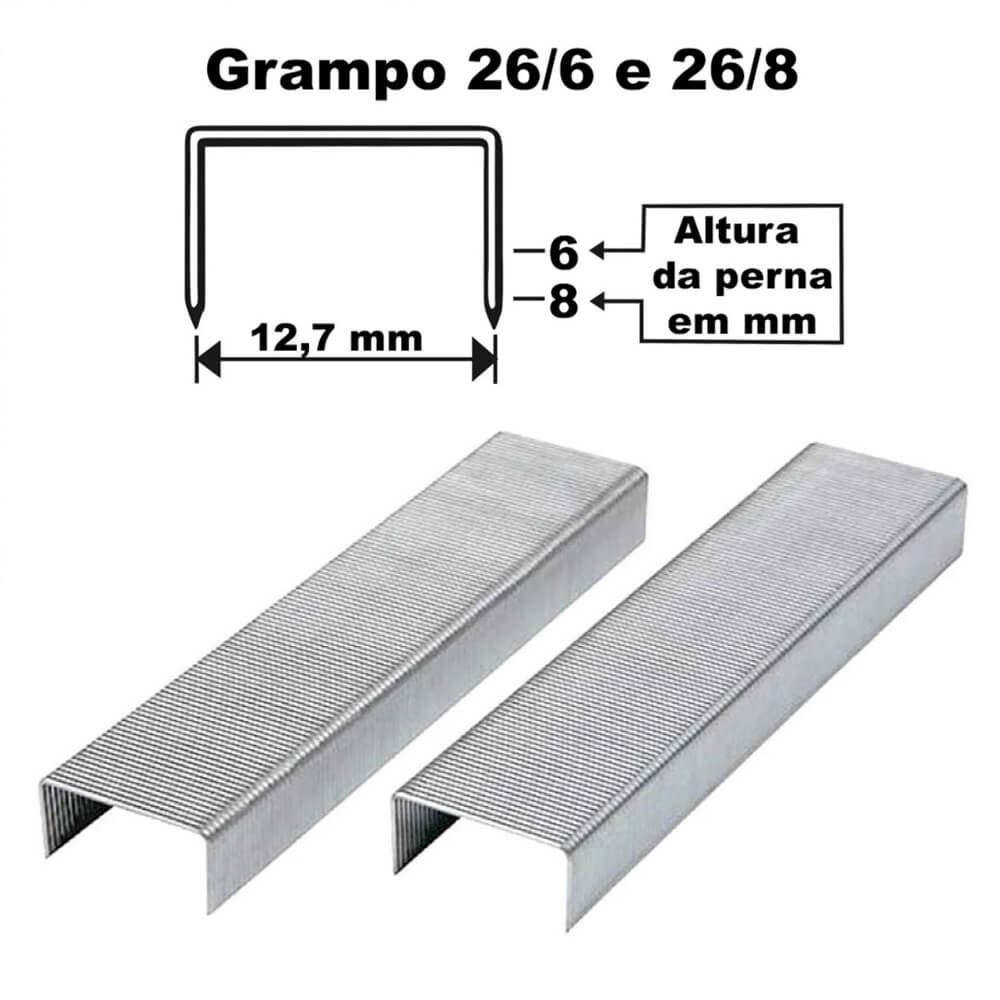 Grampo Galvanizado 26/6 Caixa com 5000 Unidades - ACC - R$11,85