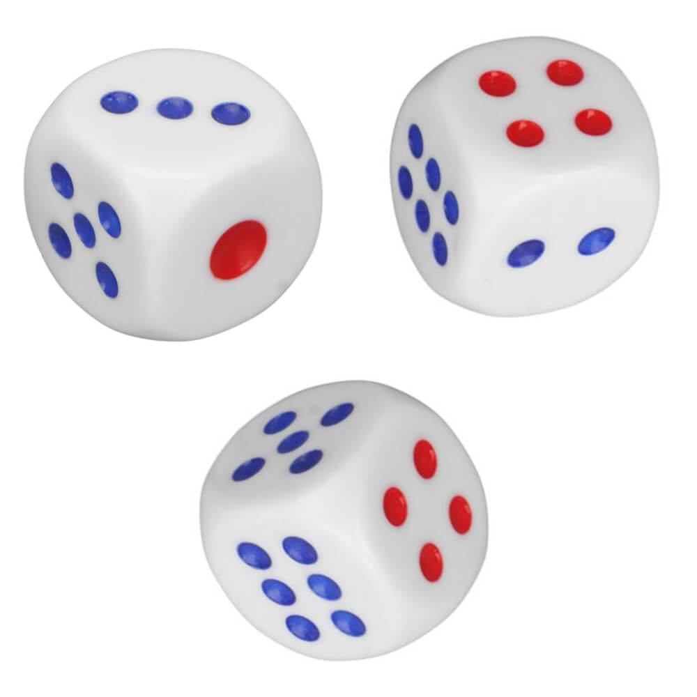 Dado Branco 13mm com 6 Lados - R$3,35