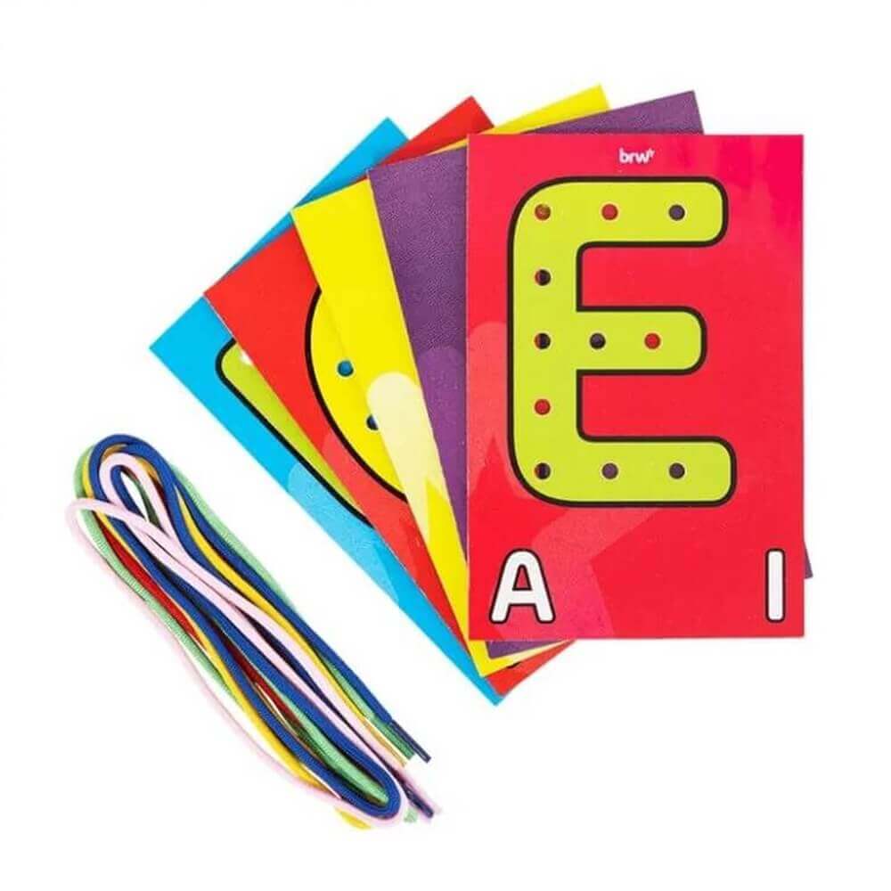 Brinquedo de Papel Cartonado Alinhavo de Vogais 10 Pecas Ref. DPD3020 - BRW