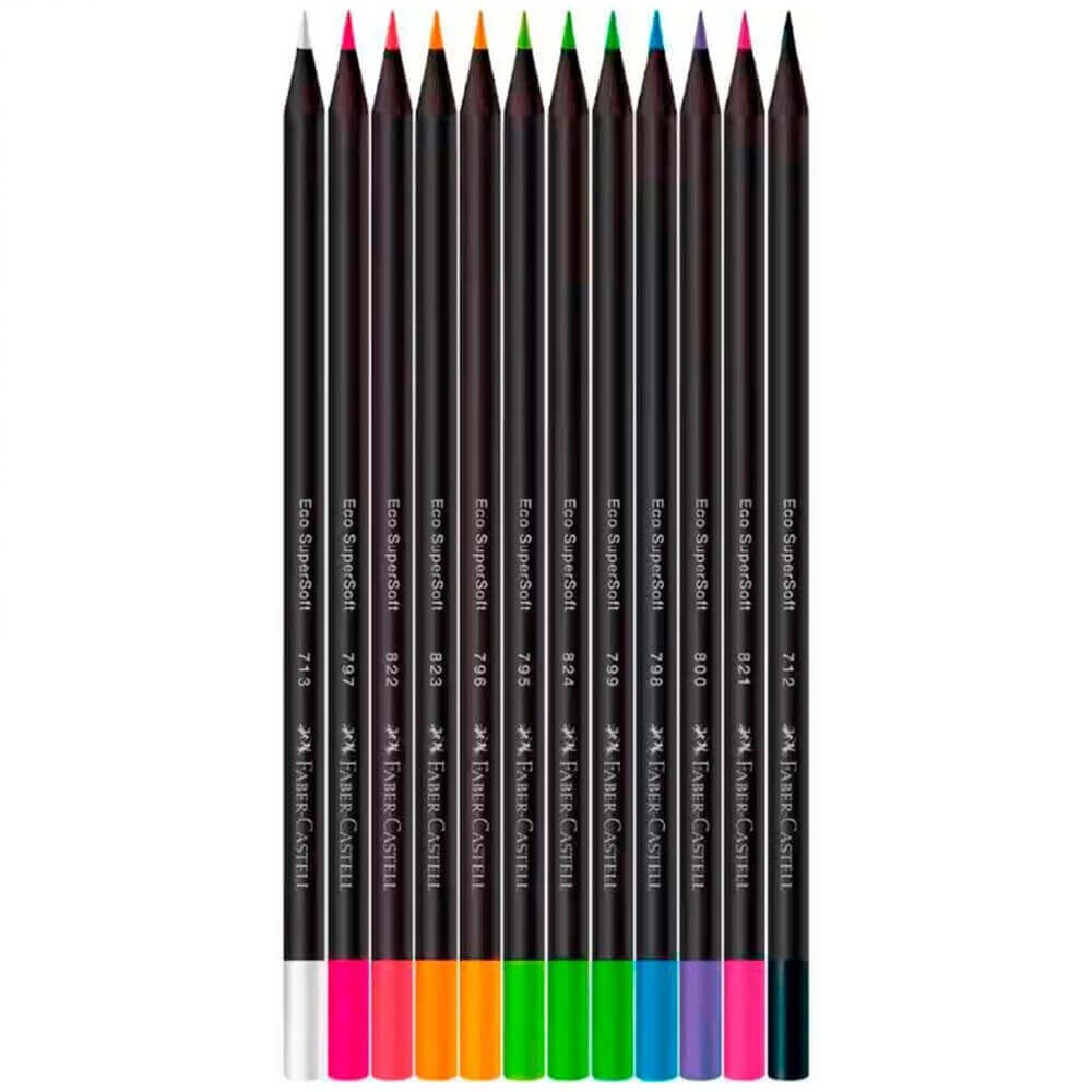 Ecolapis de Cor Supersoft com 12 Cores Neon - Faber-Castell - a partir ...