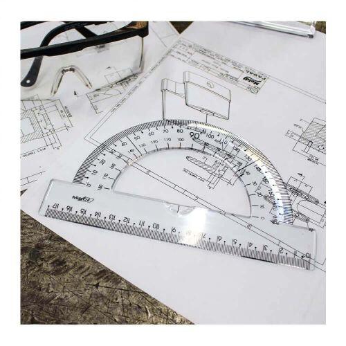 Transferidor 180 Graus Cristal 13cm - Maxcril - a partir de R$3,18