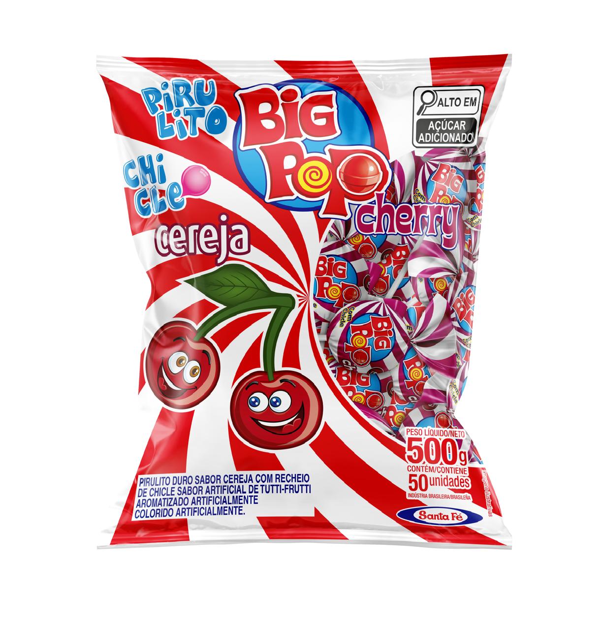 Comprar PIRULITO BIG POP CHERRY CHICLE 30x500G - Santa Fé