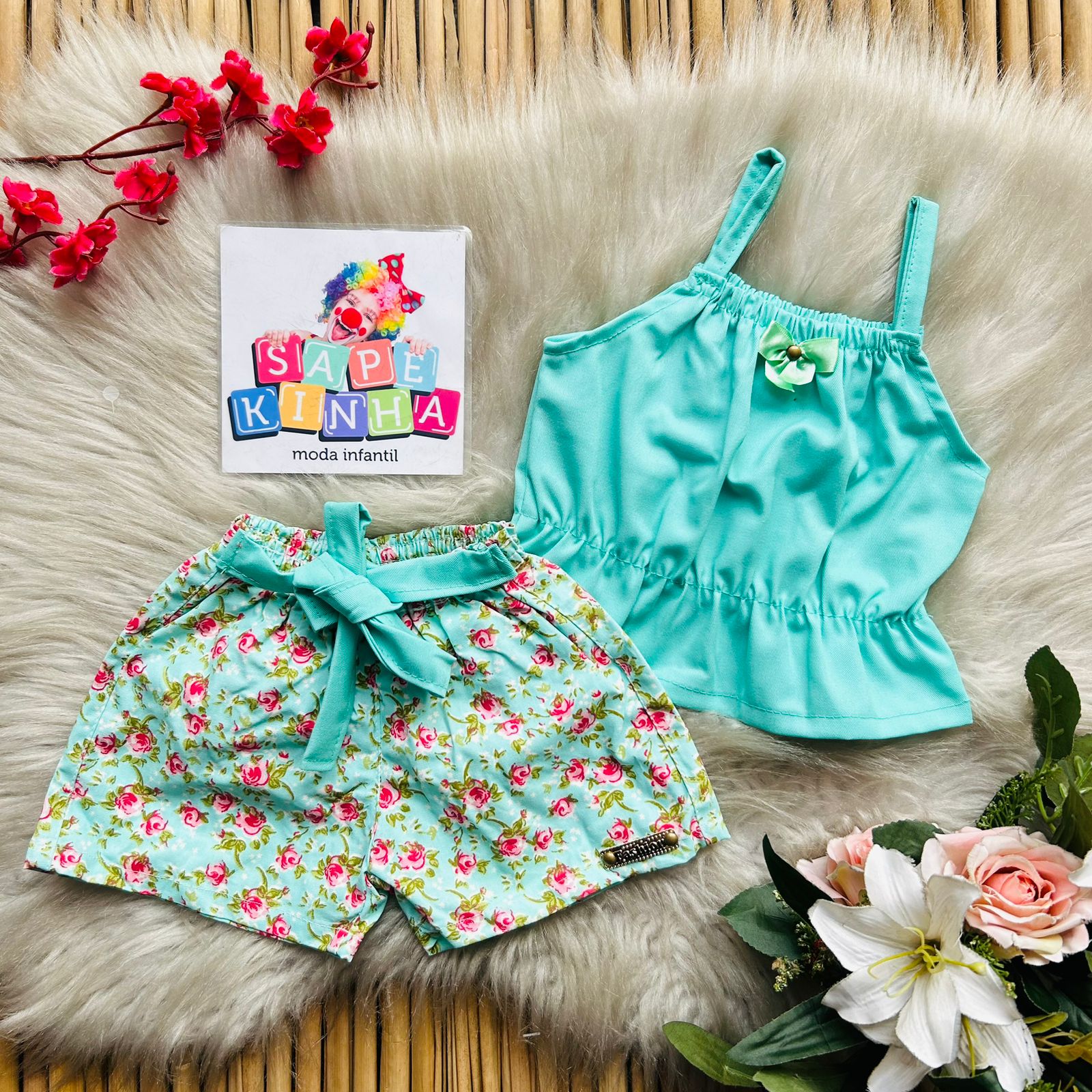 Comprar Conjunto Lacinho Blusa Lisa (REF: 460) - Sapekinha Modas | Moda e Acessórios Infantil