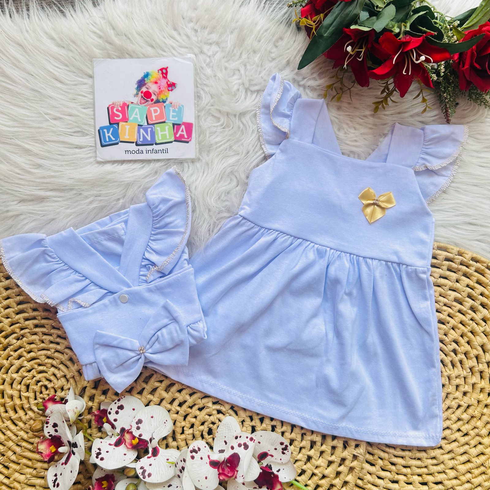 Comprar Roupa de Bebê Vestido Laço (Ref: 569) - Sapekinha Modas | Moda ...