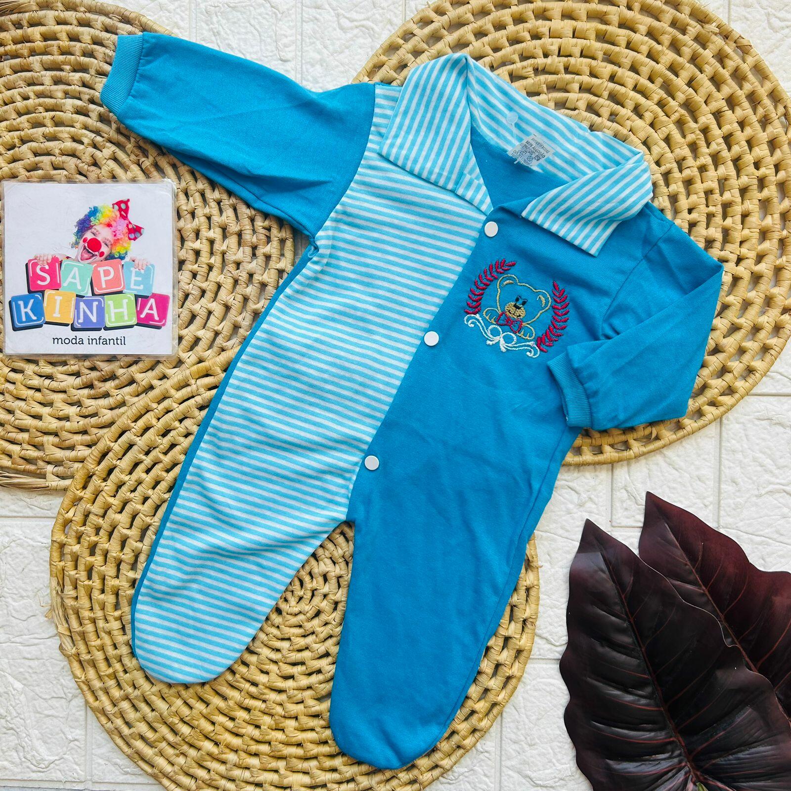 Comprar Roupa De Bebê Macacão Longo Listrado Urso (Ref: 583)